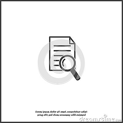 Vector Document Icon And Magnifier. Document Verification Symbol On ...