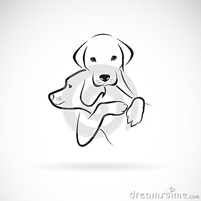 Vector Of Dogs Hug Each Other On White Background., Pet., Animals ...