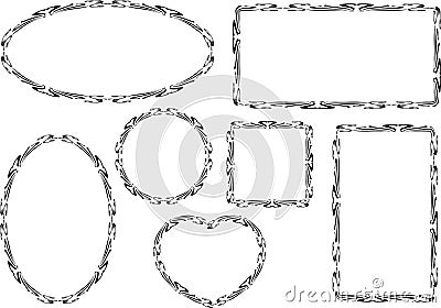 Vector Drawing Border Frame Set Royalty-Free Stock Photo ...
