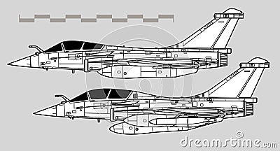 Dassault Rafale. Vector Drawing Of Modern Multirole Fighter ...