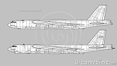 Boeing B-52 Stratofortress. Vector Drawing Of Strategic Bomber ...