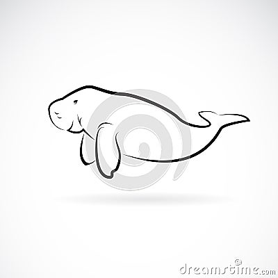 Vector Of Dugong Design On White Background. Wild Animals. Easy ...
