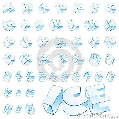 Vector Editable Ice Letters | CartoonDealer.com #10541133