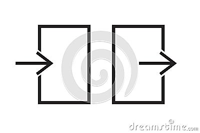 Vector Entry And Exit Icon. Arrow Doors. Access Logo. Connection Symbol ...