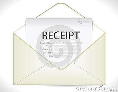 Vector Envelope With Receipt Paper Stock Vector - Image: 53699634