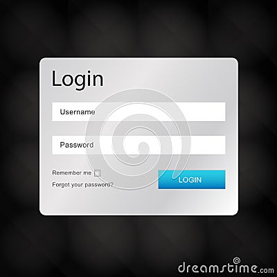 Vector Login Interface - Username And Password Royalty Free Stock ...