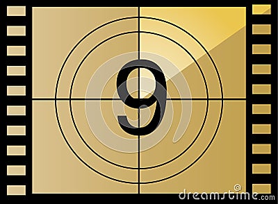 Vector Film Countdown. Number 9 Stock Photos - Image: 11681443