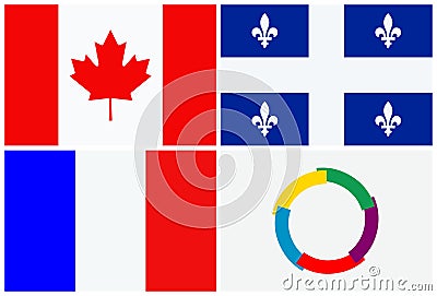 Vector Flags Of French Speaking Countries On White Background Stock ...