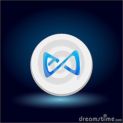 Vector Flat Axie Infinity AXS Token Symbol On Blue Background ...