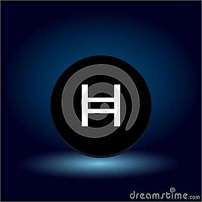 Vector Flat Hedera HBAR Token Symbol On Blue Background | CartoonDealer ...