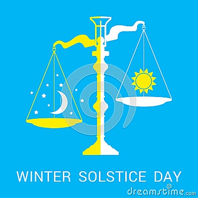 Vector Flat Illustration Of Winter Solstice. | CartoonDealer.com #131609456
