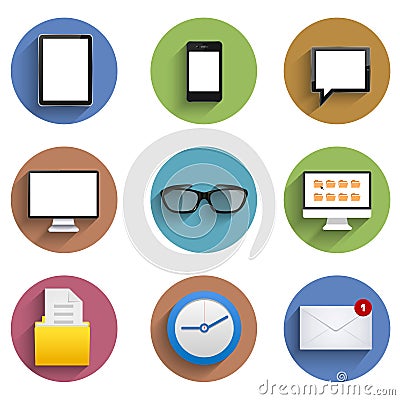 Vector Flat Technology Circle Icon Set. Eps10 Royalty Free Stock Image ...