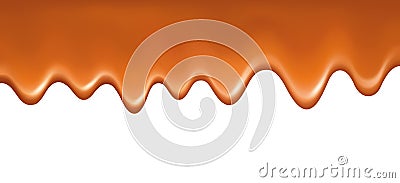 Vector Flowing Melted Caramel Border Isolated On White Background ...