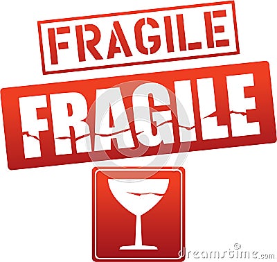 Vector Fragile Caution Stickers Royalty Free Stock Images - Image: 6031809