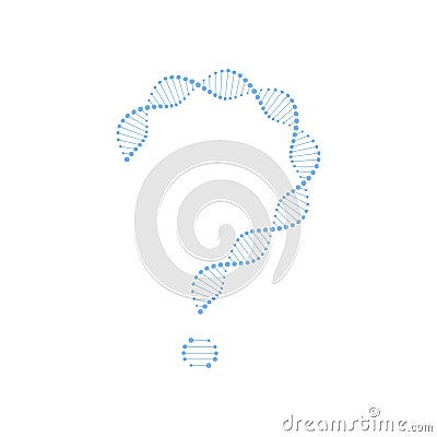 Vector Genetic Abstract Banner Template. Blue Question Mark Of Gene Dna ...