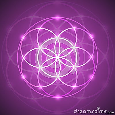 Vector Glowing Flower Of Life Symbol Illustration | CartoonDealer.com ...