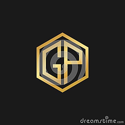Vector Graphic Initials Letter GP Logo Design Template | CartoonDealer ...