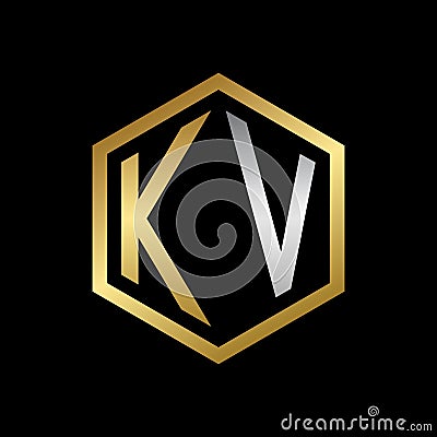 Vector Graphic Initials Letter KV Logo Design Template | CartoonDealer ...