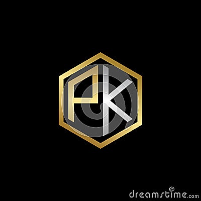 Vector Graphic Initials Letter PK Logo Design Template | CartoonDealer ...