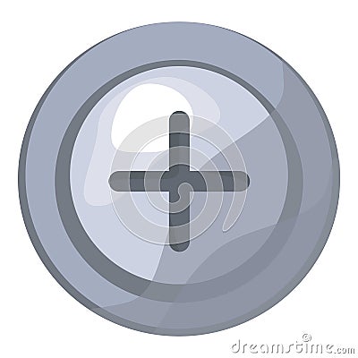 Vector Graphic Of A Stylized Adjustment Knob With Plus Symbol, Isolated ...
