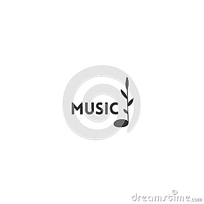 Vector Hand Drawn Sprouting Note Symbol. Music Logo Template ...