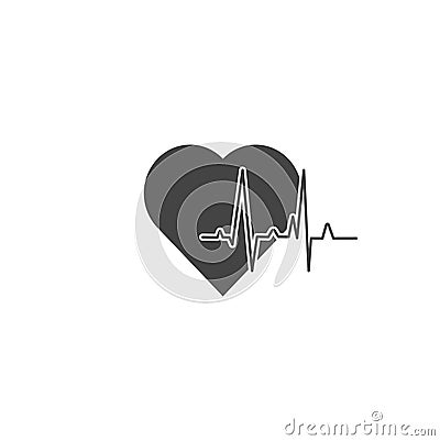 Vector Heart Rate Icon. Arrhythmia And Heart On White Isolated ...
