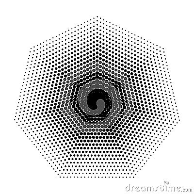 Vector Heptagon Halftone Geometric Shapes, Seven Angles, Dot Abstract ...