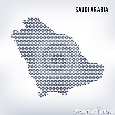 Vector Hexagon Map Of Saudi Arabia On A Gray Background | CartoonDealer ...