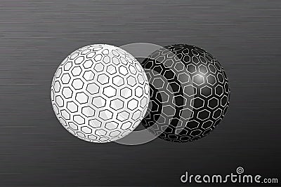Vector Hexagonal Grid Sphere Isolated On Textured Background ...