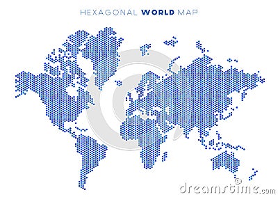 Vector Hexagonal World Map | CartoonDealer.com #80669755