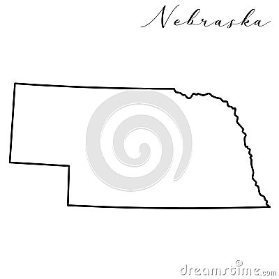Nebraska Line Map Vector Illustration | CartoonDealer.com #210663866