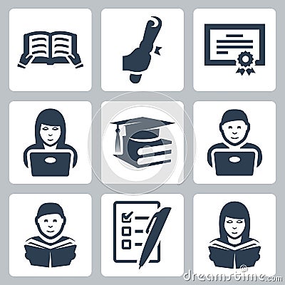 Vector Higher Education Icons Set Stock Photography - Image: 38522912