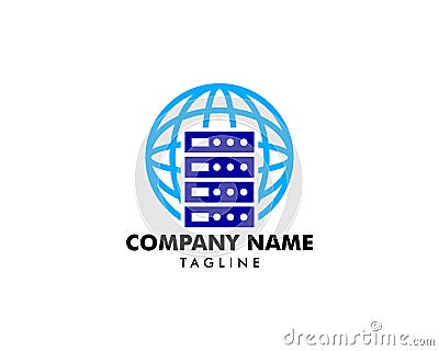 Vector Host And Planet Logo Combination, Server And World Symbol Or ...