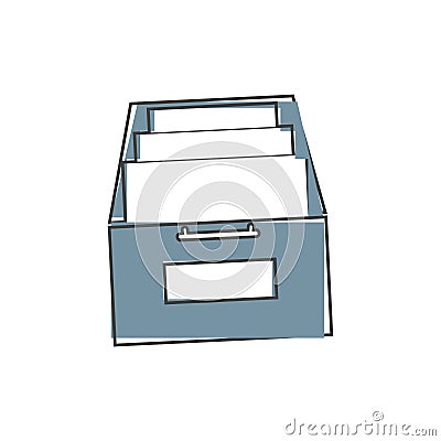 Vector Icon Archived Documents, Storing Documents In Archives On ...