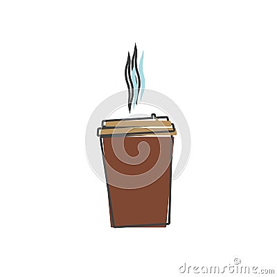 Vector Icon Disposable Cup Of Coffee. A Stale Coffee Drink Cartoon ...