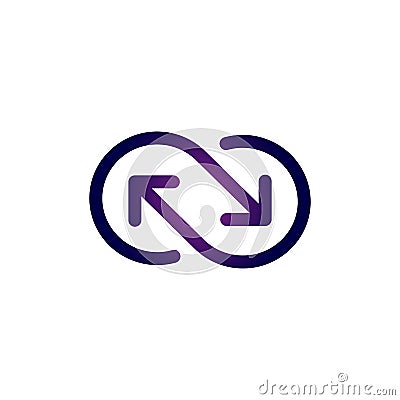 Vector Icon Of Infinite Sign Made Out Of Two Arrows. Syncing Or Recycling Logo. Vector ...