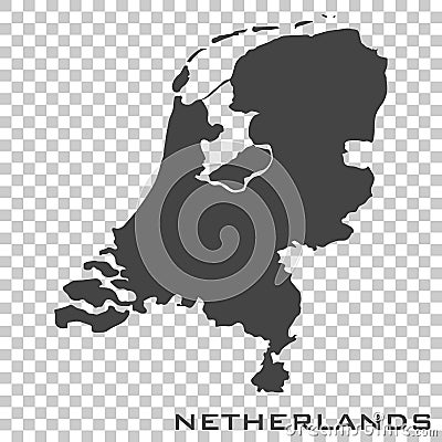 Vector Icon Map Of Netherlands On Transparent Background ...