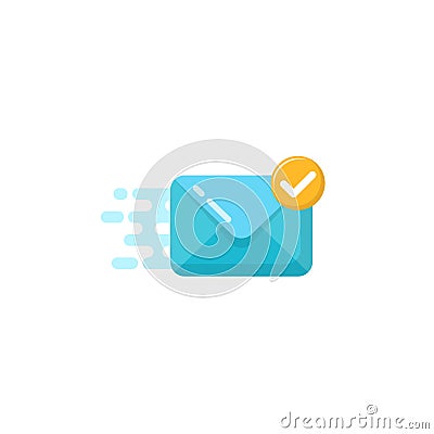 Vector Icon Of Message.sent Successfully. Simple Flat Design Vector ...