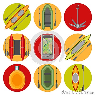 Vector Icons On The Theme Of Water Tourism | CartoonDealer.com #56137299