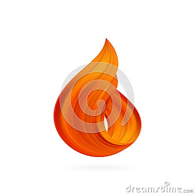 Abstract 3d Twisted Color Liquid Flow Shape. Paint Stroke Design. Fire ...