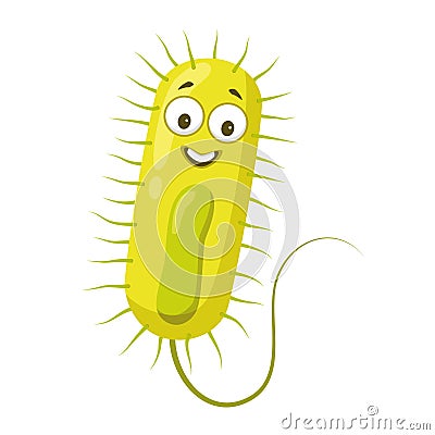 Vector Illustration Of A Bacillus Bacteria In Cartoon Style Isolated On ...