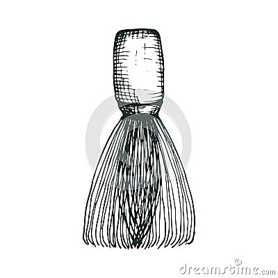 Vector Illustration With Bamboo Whisk For Making Matcha Green Tea In ...