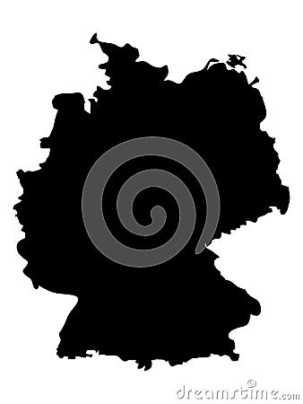 Black Map Of Germany On White Background Vector Illustration ...