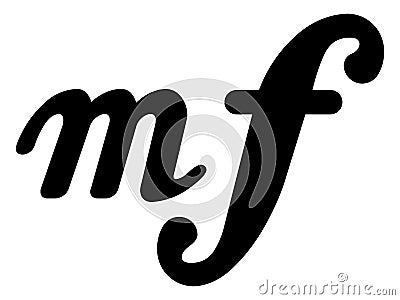 Black Music Symbol Of Dynamic Mezzo Forte Vector Illustration ...