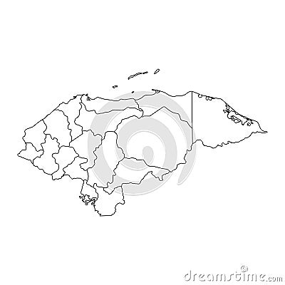 Vector Illustration Of Black Outline Honduras Map. | CartoonDealer.com ...