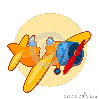 Broken Toy Airplane Vector Illustration | CartoonDealer.com #159222240