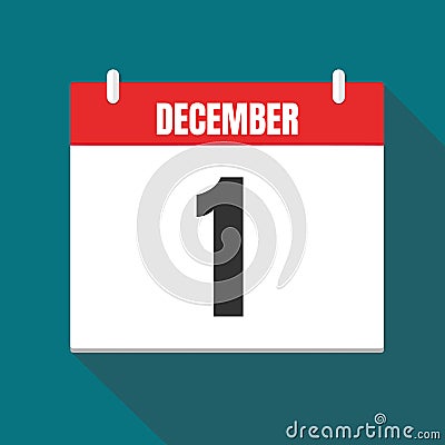 Vector Illustration. Calendar Icon. Calendar Date - Desember 1 ...