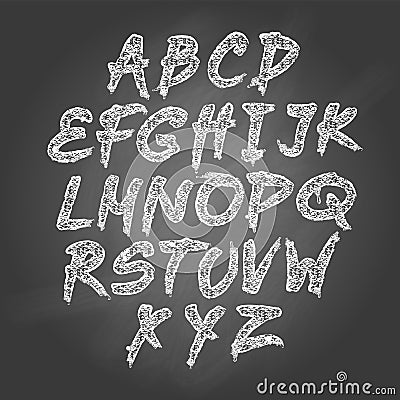 Vector Illustration Chalk Sketched Characters Blackboard Background ...