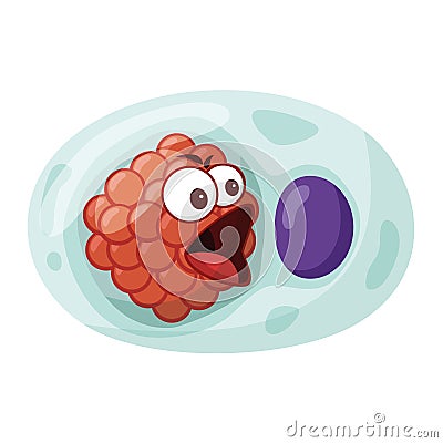 Vector Illustration Of A Chlamydia Pneumoniae Bacteria In Cartoon Style ...