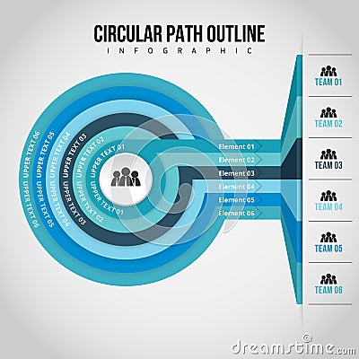 Circular Path Outline Infographic Vector Illustration | CartoonDealer ...